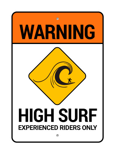 Warning High Surf, Coastal Sign, Surfer Sign, Beach Safety Metal Sign ...