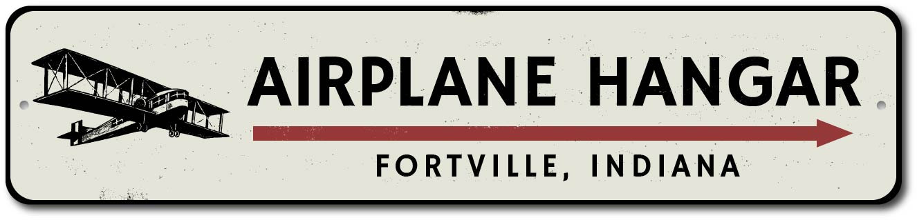 Airplane Hangar Sign, Personalized Pilot Location City State Name ...