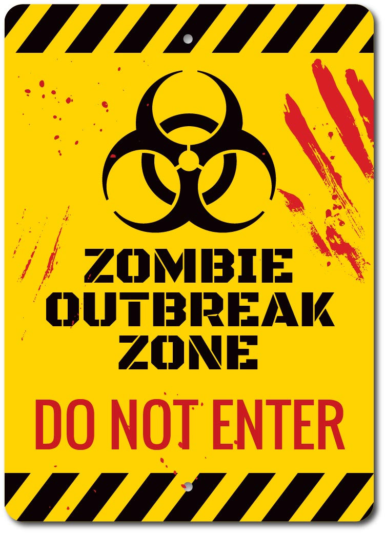 Do Not Enter Sign, Zombie Zone Sign, Zombie Man Cave Sign ENSA1003118 ...