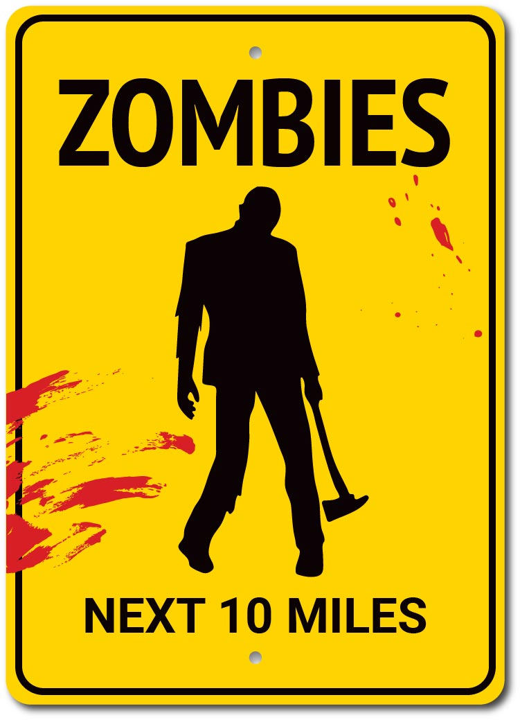 Zombies Sign, Zombie Decor, Zombie Gift, Zombie Lover Sign ENSA1003119 ...