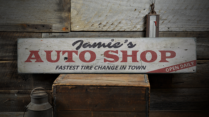 Auto Shop, Custom Mechanic Name Open - Rustic Distressed Wood Sign | eBay