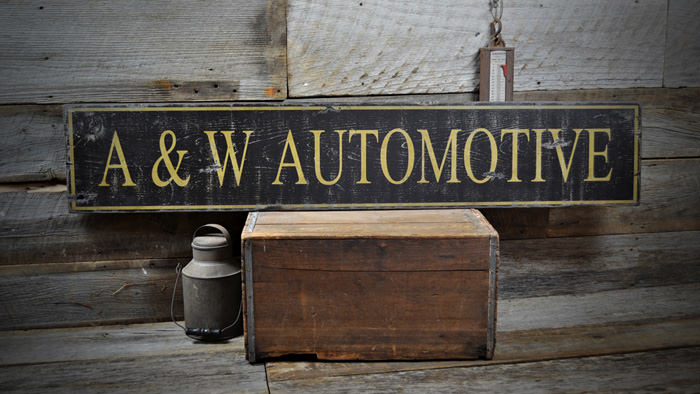 Custom Automotive Auto Shop Sign - Rustic Hand Made Vintage Wood Sign ...