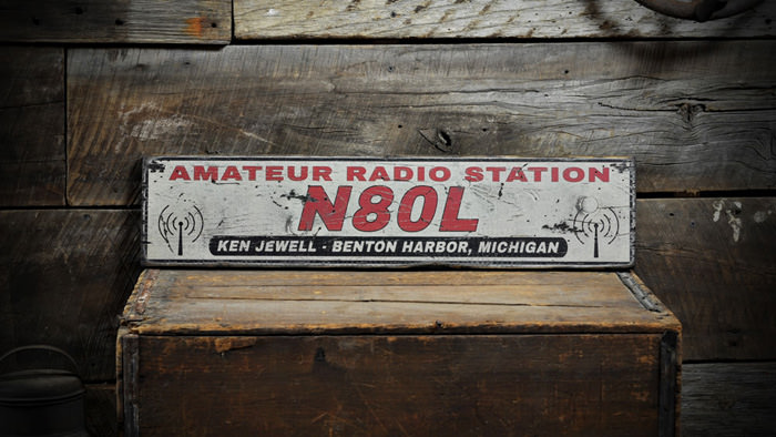 Custom Amateur Radio Station Sign -Rustic Hand Made Distressed Wooden ...