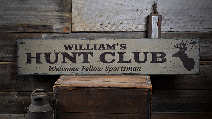 Hunt Club Wood Sign, Hunt Club Decor -Distressed Wooden Sign | eBay